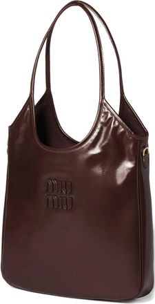 Miu Miu sac cabas Ivy à logo - Marron