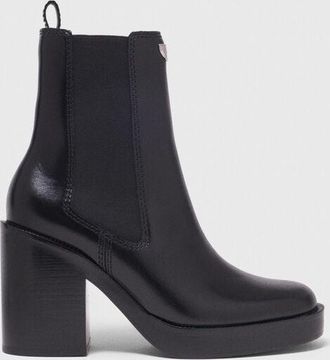 Maje Leder-chelsea-boot Mit Absatz - Schwarz - Maje