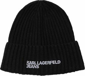 Karl Lagerfeld Karl Lagerfeld Jeans, Homme, Bonnet À Logo Essentiel, Noir, One size