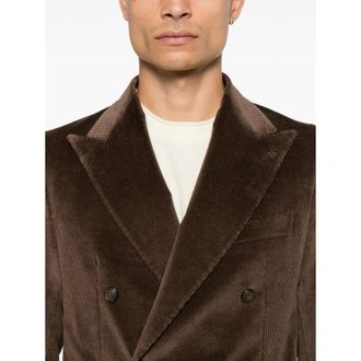Tagliatore Cotton and Cashmere Corduroy Blazer - Brown