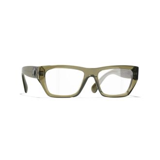 Chanel Rechteckige Brillen - - Accessories - Damen - Gr&uuml;n - 52 MM