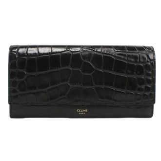 Celine Portefeuille long Pre-owned (bi-pli) - Femme - Pre-owned - Noir - Taille: ONE Size