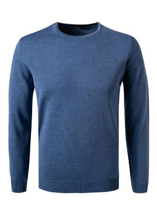 Stenstr&ouml;ms Herren Pullover blau Merinowolle unifarben