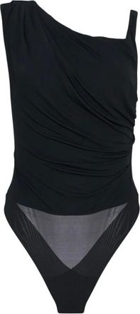 Elisabetta Franchi Femme, Tops, Noir, Taille: 38 FR Body en jersey avec &eacute;paule bijou