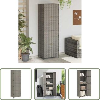 vidaXL vidaXL Armoire ext&eacute;rieur - Armoire de rangement jardin Gris 59x40x180 cm R&eacute;sine tress&eacute;e