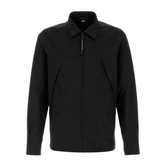C.P. Company Gabardine Overshirt mit Rei&szlig;verschluss - - Jackets - Herren - Schwarzk - M