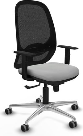 Piqueras y Crespo B&uuml;rostuhl f&uuml;r Zuhause mit 1D-Armen, h&ouml;henverstellbare Lendenwirbelst&uuml;tze, ausgestattet mit 3 Positionen und Schneideschaum, Schwarz/Hellgrau