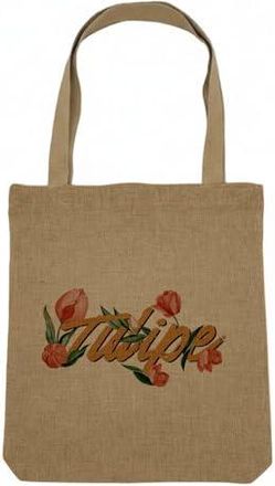 Fabulous Sac Shopping Tote Bag Aspect Lin - Tulipe Fleurs Minimaliste Chic Jardin Amour - Sac de Courses Toile Epaisse 360g Beige Naturel Cabas Port&eacute; Epaule So