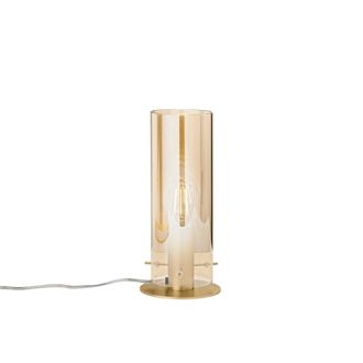 Luce-Ambiente-Design Magic Table Lamp in Gold Metal and Amber Glass Diffuser