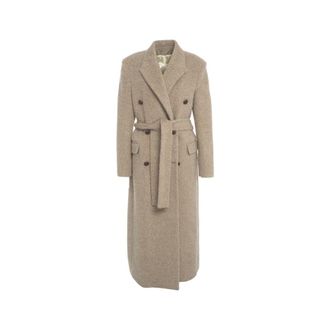 Golden Goose Eleganter Beiger Zweireihiger Mantel Aw25 - - Coats - Damen - Beige - S