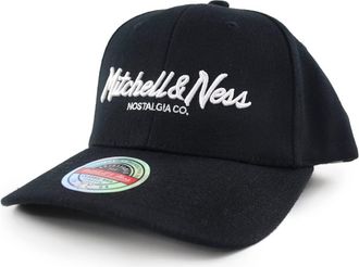 Mitchell & Ness Branded Pinscript Snapback Cap Black