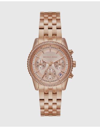 Michael Kors Damen-Mini-Bryant-Chronographenuhr aus ros&eacute;goldfarbenem Edelstahl
