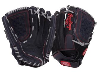 Rawlings Renegade Adult Ball Glove | Baseball/Slowpitch Softball | Multiple Styles Handschuh, 33 cm, Basket Web | Schwarz/Grau, 13 | Outfield
