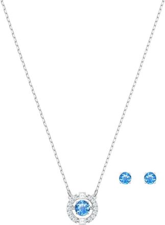 Swarovski Ohrringe - Sparkling Dance set Round cut Rhodium plated - Gr. unisize - in Silber - für Damen