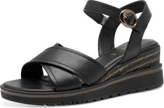 Jana sandales femme &agrave; talon compens&eacute; &eacute;t&eacute; vegan, Black, 40 EU