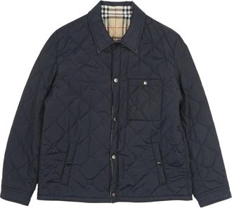 Burberry Homme, Vestes, Bleu, Taille: XL Brighton Reversible Padded Nylon Jacket