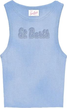 MC2 Saint Barth Femme, Tops, Bleu, Taille: 38 FR Ada Vintage Ribbed Tank Top