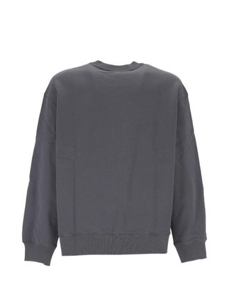 Maison Kitsun&eacute; Fox-Embroidered Cotton Fleece Sweatshirt - Dark Grey