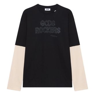 GCDS Rockers Langarm T-Shirt - - Tops - Herren - Schwarzk - 2XL