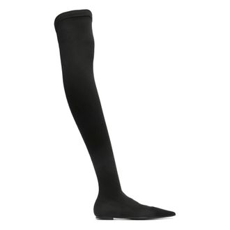 Dolce & Gabbana Femme, Chaussures, Noir, Taille: 39 1/2 EU Bottes Noires Stretch au-dessus du Genou