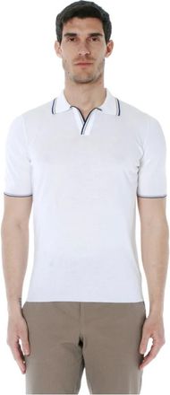 Gran Sasso Homme, Tops, Blanc, Taille: 2XL Polo colletto profili bicolor