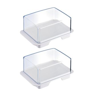 Westmark 2 Kühlschrank-Butterdosen, Kunststoff, Exclusiv, Weiß/Transparent, 208622E3