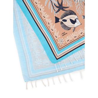 Inou&iuml; Editions Fouta Neptune imprim&eacute;e en coton