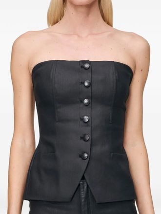 DL1961 buttoned strapless top - Schwarz