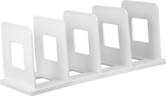 PartyKindom Vertikaler Schreibtisch Organizer mit Segmenten Großer Kapazität und Stabiler Bauweise Weißer Datei und Ordnerhalter für Büro Dokumente und Binder Pra