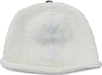 Chrome Hearts beaded cross beanie hat - Wei&szlig;