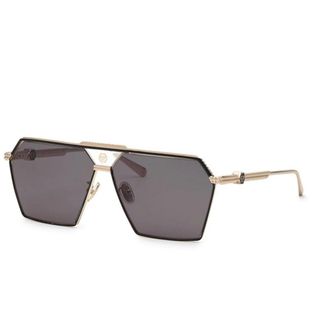 Philipp Plein Metall Rechteckige Sonnenbrille - - Accessories - Herren - Gelb - 66 MM