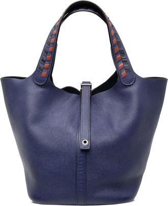 Herm&egrave;s Celine Blue Epsom Tressage Picotin Lock 22