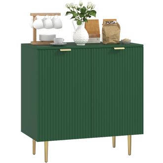 HOMCOM K&uuml;chenbuffet, Aufbewahrungsm&ouml;bel, mit 2 T&uuml;ren, verstellbarem Regal, erh&ouml;hten Metallf&uuml;&szlig;en, f&uuml;r K&uuml;che, Wohnzimmer, 80 x 40 x 80 cm, olivgr&uuml;n