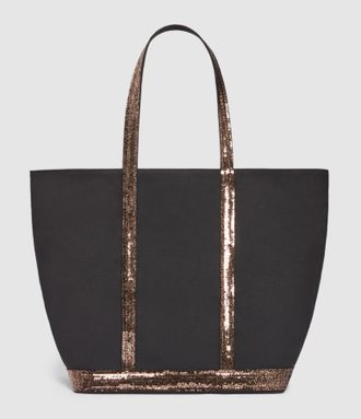 Vanessa Bruno Cabas L Toile Zipp&eacute; Noir Noisette