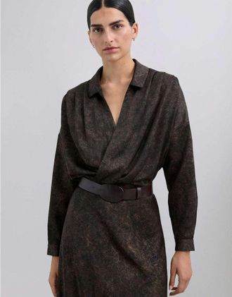 Scalpers Chemise à motif feuillage marbré - Noir