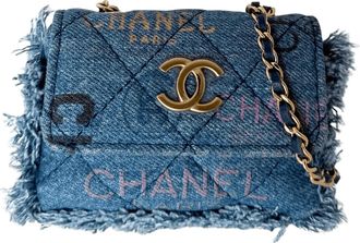 Chanel Hobo Bags - Chanel Mini Wallet on Chain Denim Blau / neuwertig - Gr. unisize - in Blau - f&uuml;r Damen