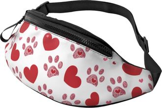 Generic Lauftasche Multifunktionale Sporttasche Hundepfote Mit Herzen Mit Rei&szlig;verschluss Handytasche Tasche F&uuml;r Wandern Fitness Reisen 14X35Cm