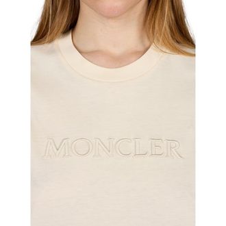 Moncler T-shirt uni &agrave; logo brod&eacute; en coton