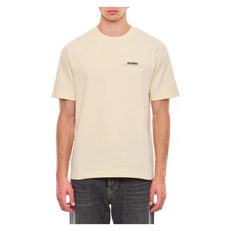 Jacquemus Le T-Shirt Gros Grain - - Tops - Herren - Beige - XS
