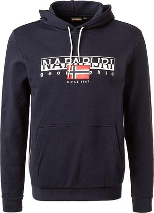 Napapijri Herren Hoodie blau Baumwolle Logo und Motiv