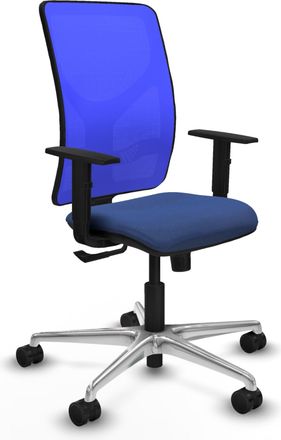 Piqueras y Crespo B&uuml;rostuhl mit 1D-Armlehnen, ausgestattet mit 3 Positionen und Schneideschaum, mit Rollen von 65 mm, Nylon, Blau/Marineblau