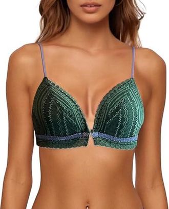 Generic Soutien-gorge 2026 pour femmes Soutien-gorge plumes, Vert, S
