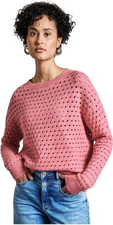 Street One Strukturierter Pullover - - Knitwear - Damen - Rosa - XL
