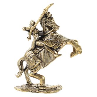 Cabilock Miniatur Messingfigur Ritter Pferd Solide Kleine Statue Historische Tischdekoration Ornament f&uuml;r B&uuml;ro und