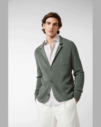 van Laack Blazer aus merzerisierter Baumwolle und Leinen Gr&uuml;n