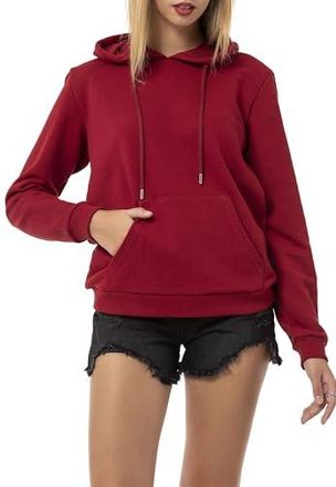 Red Bridge Redbridge Sweat à capuche confortable pour femme avec poche kangourou, look décontracté pour le quotidien et les loisirs, bordeaux, L