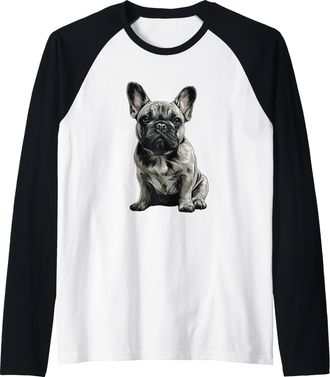 Whyitsme Design Blaue franz&ouml;sische Bulldogge Illustration Raglan
