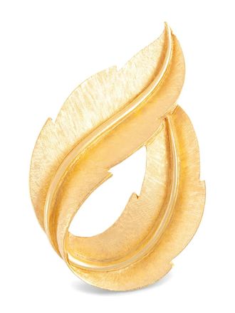 Susan Caplan Vintage broche à design de feuille (années 1960) - Or