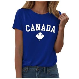 Generic T-shirt pour femme avec inscription &laquo; Keep Canada Flag &raquo;, bleu, XXL