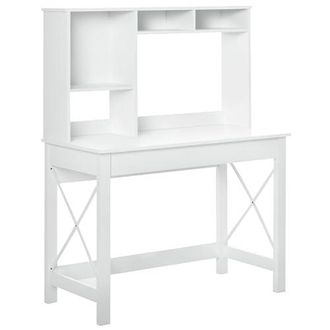 HOMCOM Bureau avec Rangement Bureau bibliothèque en Bois Moderne avec étagères et Grand Plateau pour Petits espaces à Domicile Chambre à Coucher, 105 x 50 x 